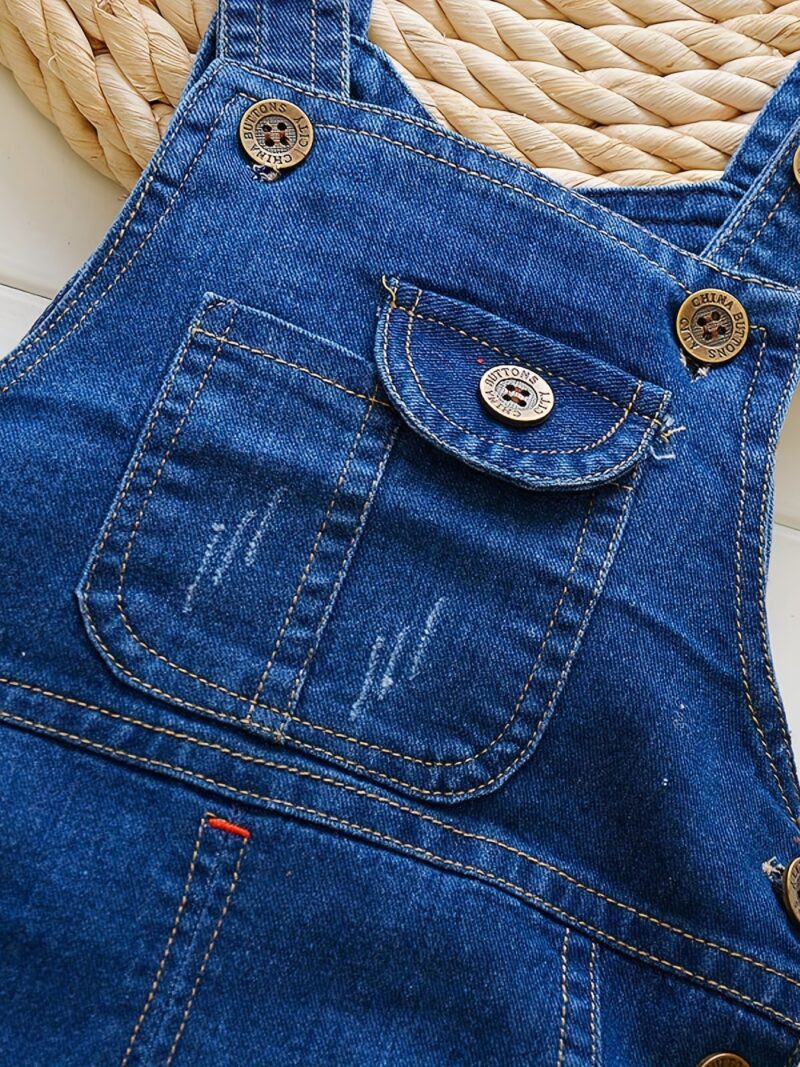 Adjustable Baby Denim Overalls With Cute Print For Little Boys - Free ...
