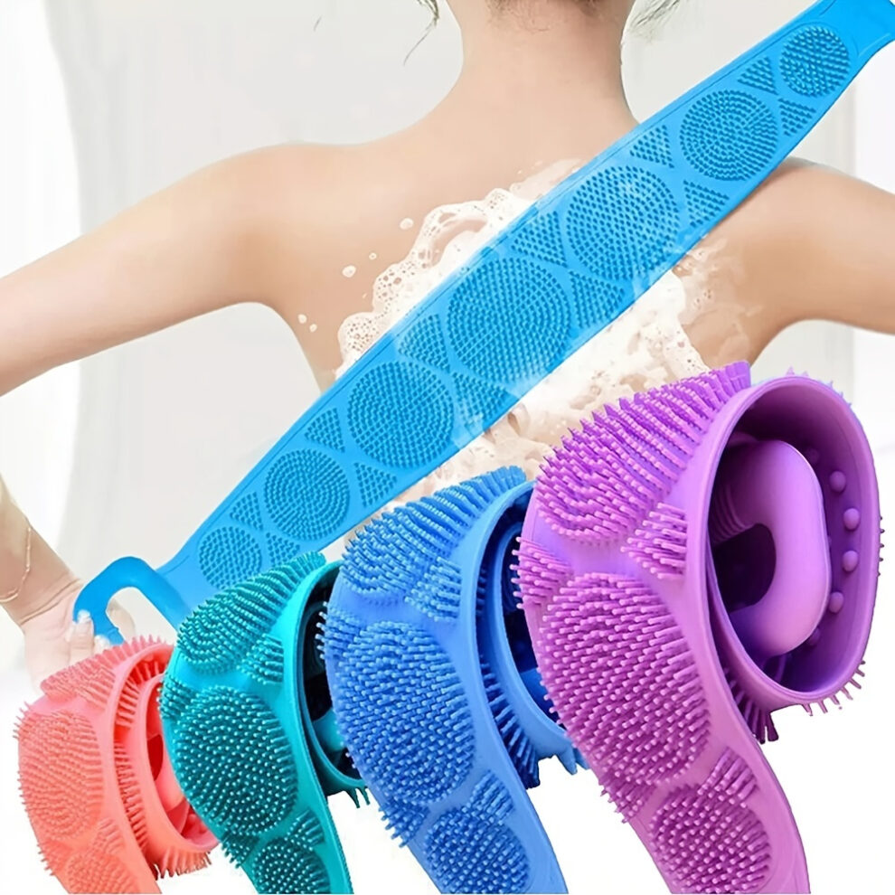 Silicone Exfoliating Body Scrubber Bath Brush With Extra Long Handle ...