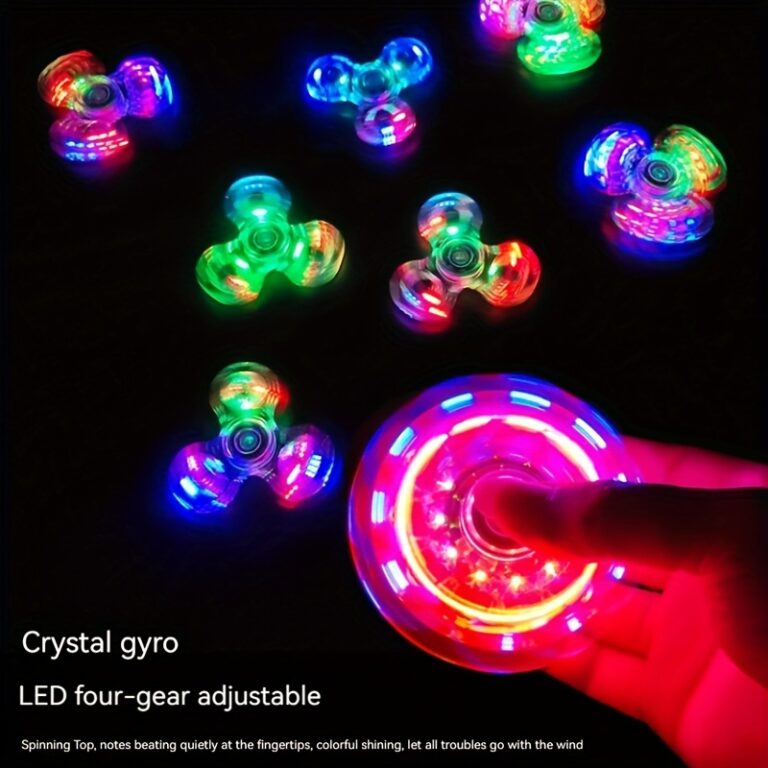 Kids Led Crystal Spinner Toy Luminous Glowindark Kinetic Gyroscope ...
