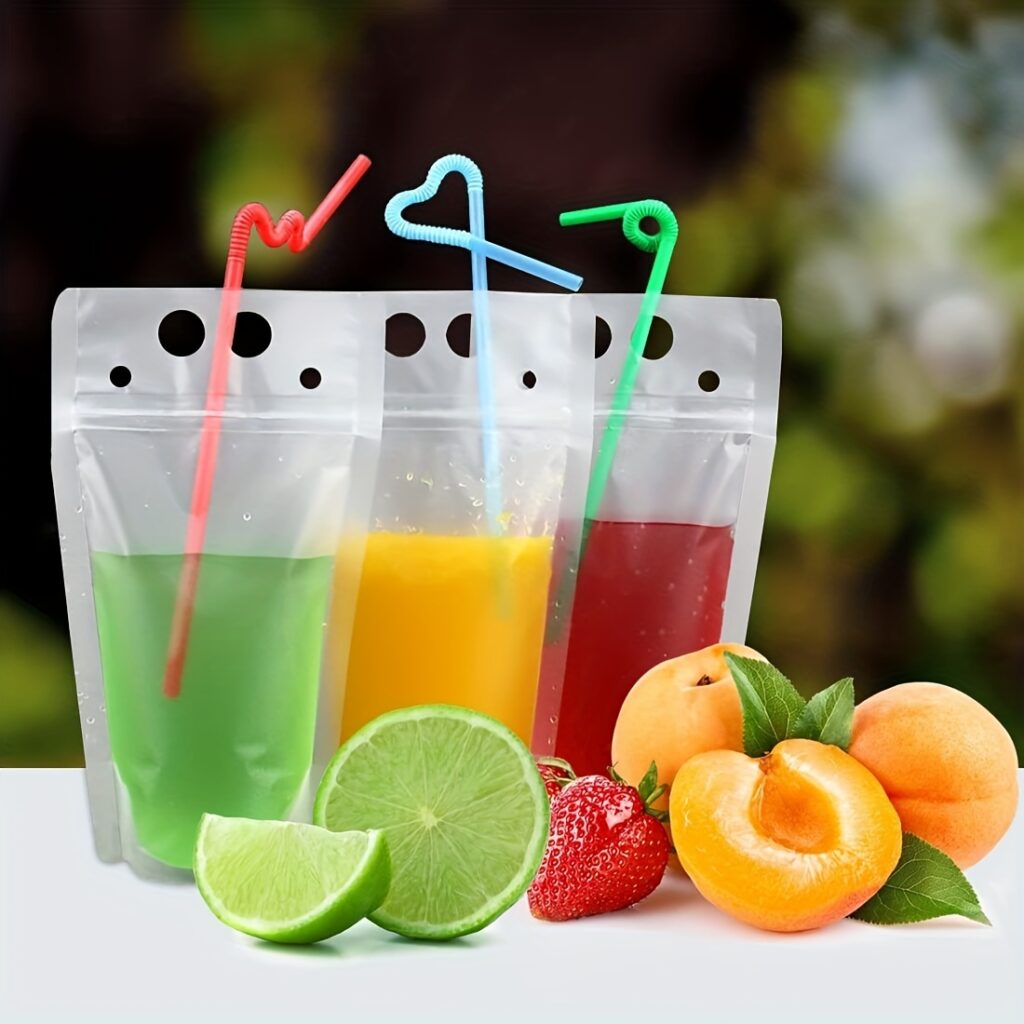 Reusable Clear Drink Pouches 203050pcs 500ml169oz Zipper Smoothie Juice ...