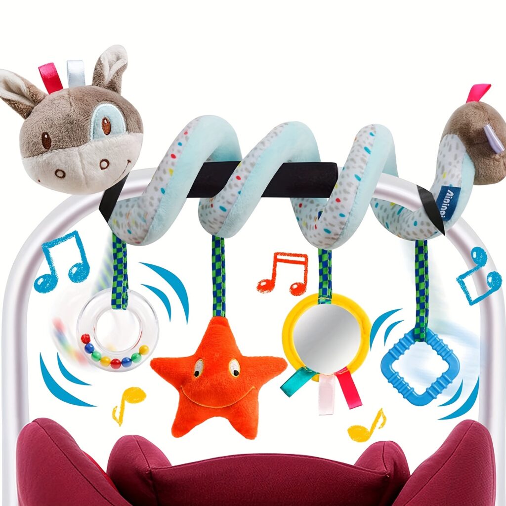 Infant Activity Spiral Stroller Toy Plush Hanging Rattle For Crib Baby ...