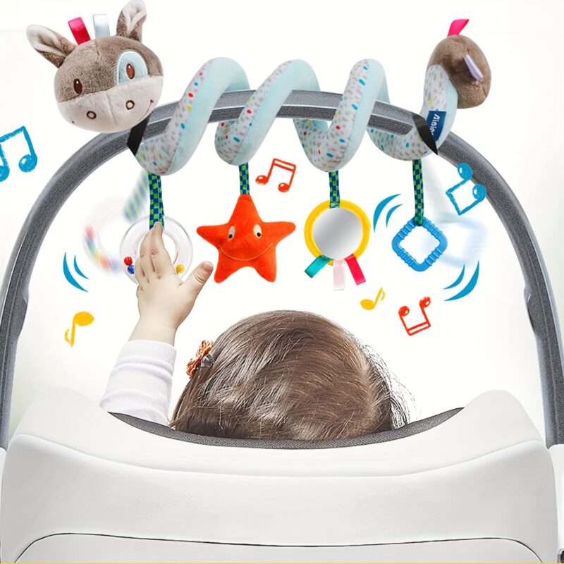 Infant Activity Spiral Stroller Toy Plush Hanging Rattle For Crib Baby ...