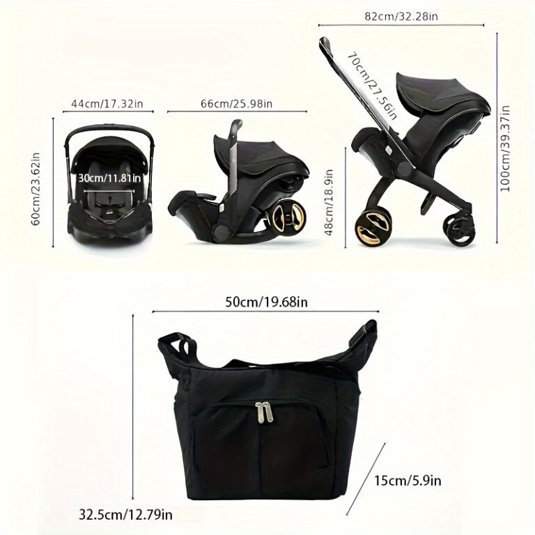 Portable Multifunctional Stroller Set With Mommy Bag For Family Travel ...