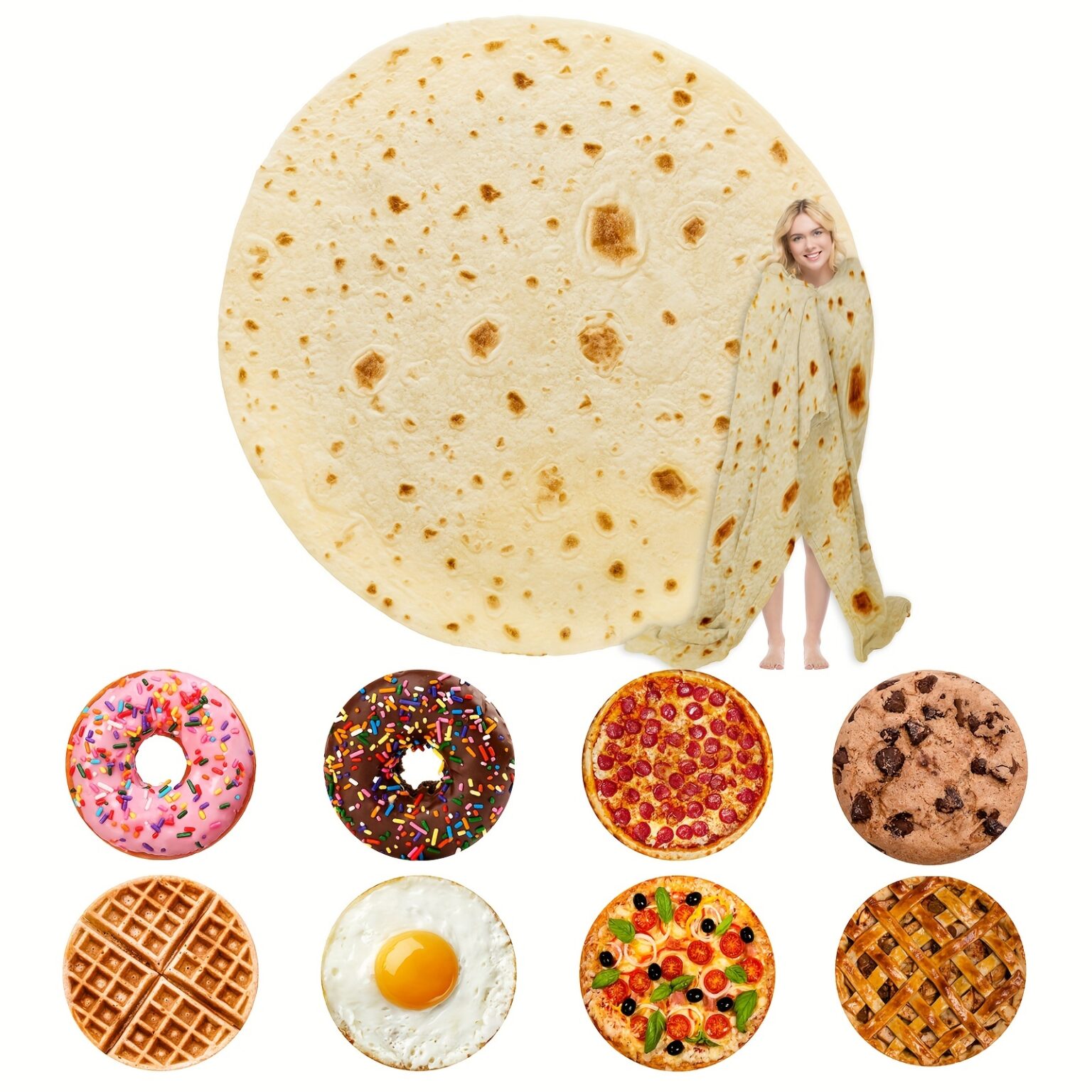 Realistic Foodthemed Throw Blankets Pizza Donut Cookies Soft ...