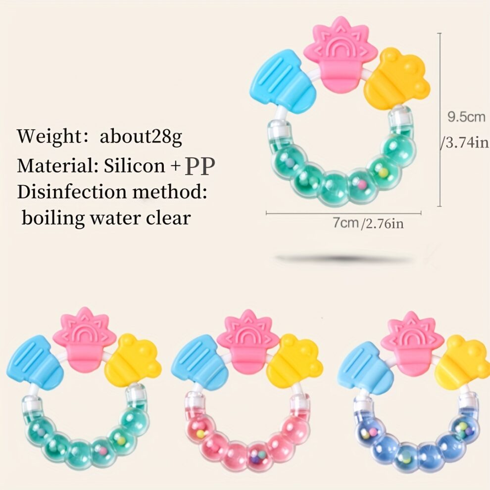 Baby Silicone Teether Rattle Perfect For Molar Development Musical Play ...