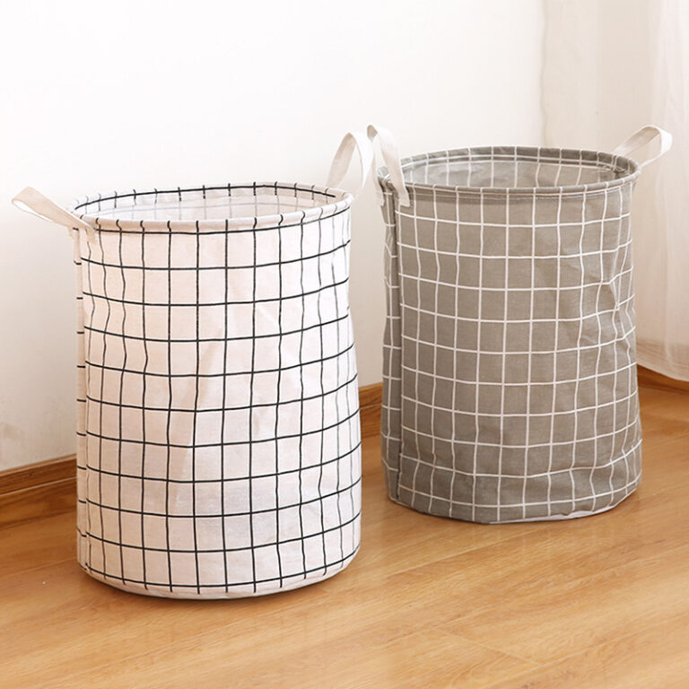 Collapsible Round Laundry Hamper Portable Dirty Clothes Storage Basket ...