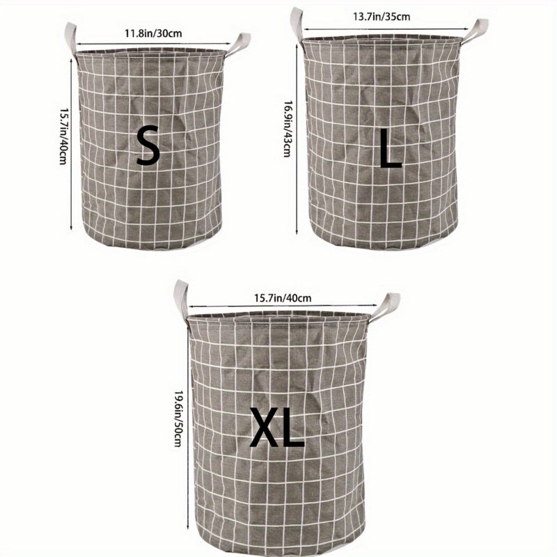 Collapsible Round Laundry Hamper Portable Dirty Clothes Storage Basket ...