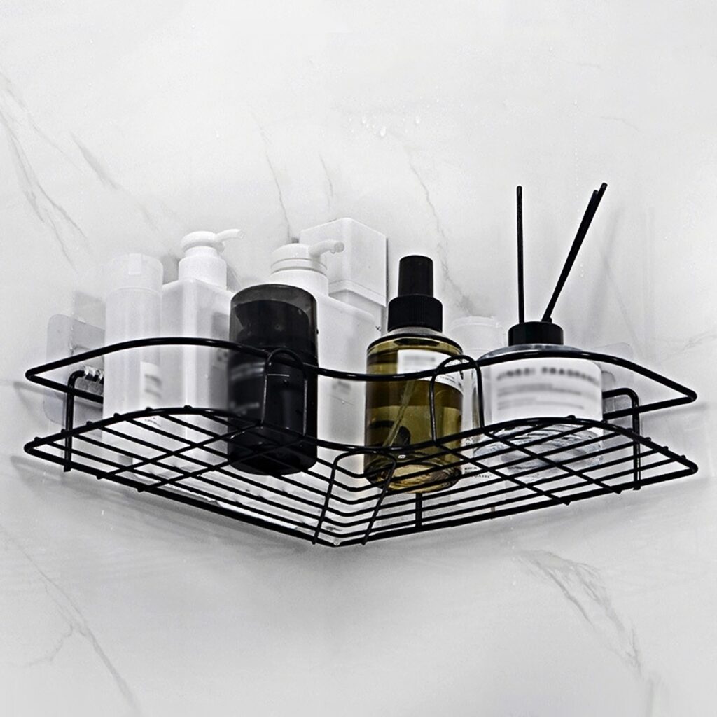 Corner Wall Mounted Shower Caddy Rack Bathroom Kitchen Storage Solution ...