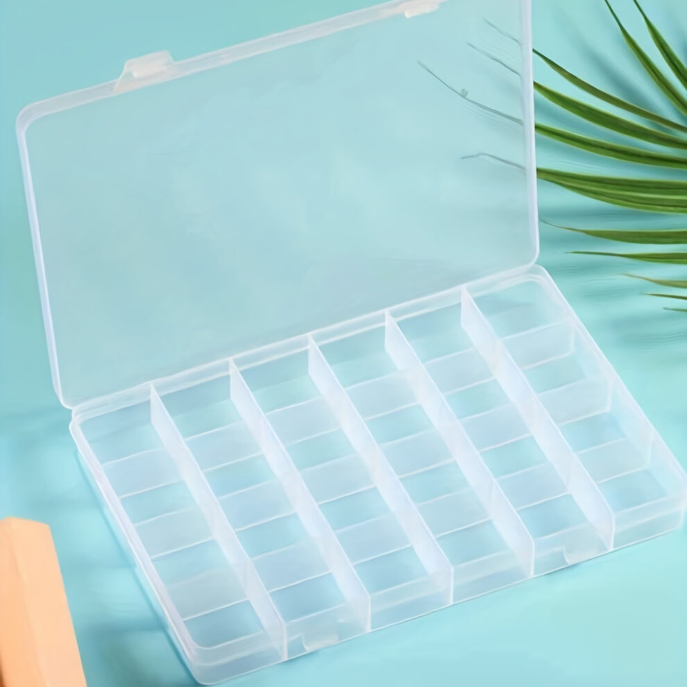 24compartment Clear Plastic Jewelry Organizer Box With Adjustable ...