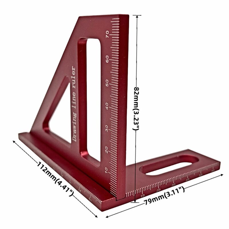 4590 Aluminum Alloy Miter Triangle Ruler Woodworking Square Protractor ...