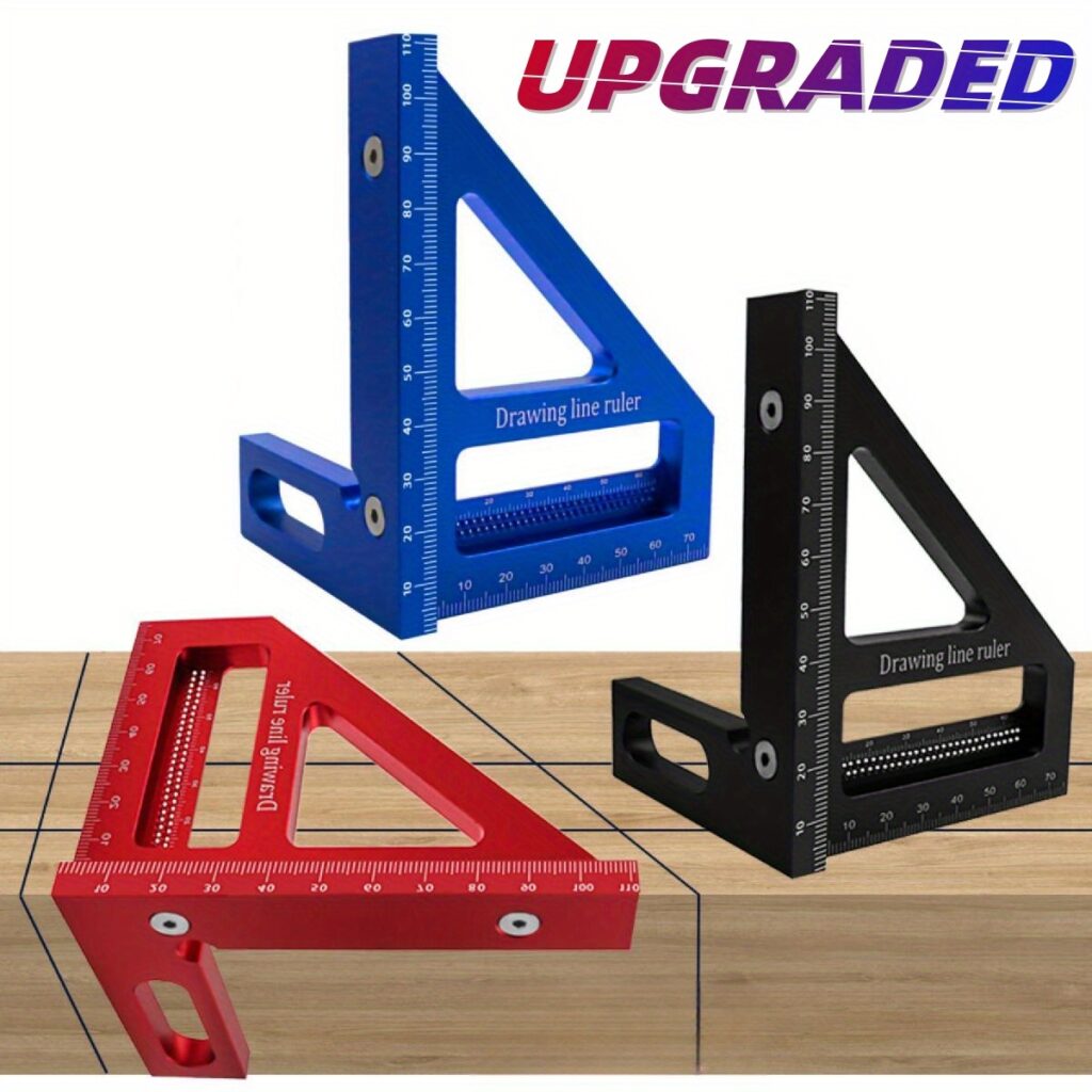 Precision Aluminum Alloy Miter Triangle Ruler Carpentry 3d Measuring ...