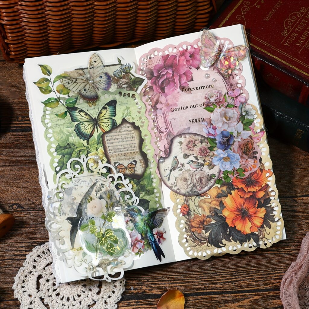 Vintage Botanical Scrapbook Paper Pack 20 Sheets Retro Craft - Free ...