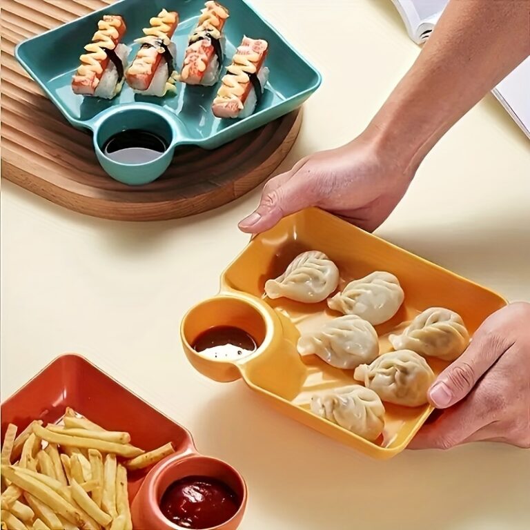 Square Snack Plate Set With Vinegar Dish Perfect For Restaurants - Free ...