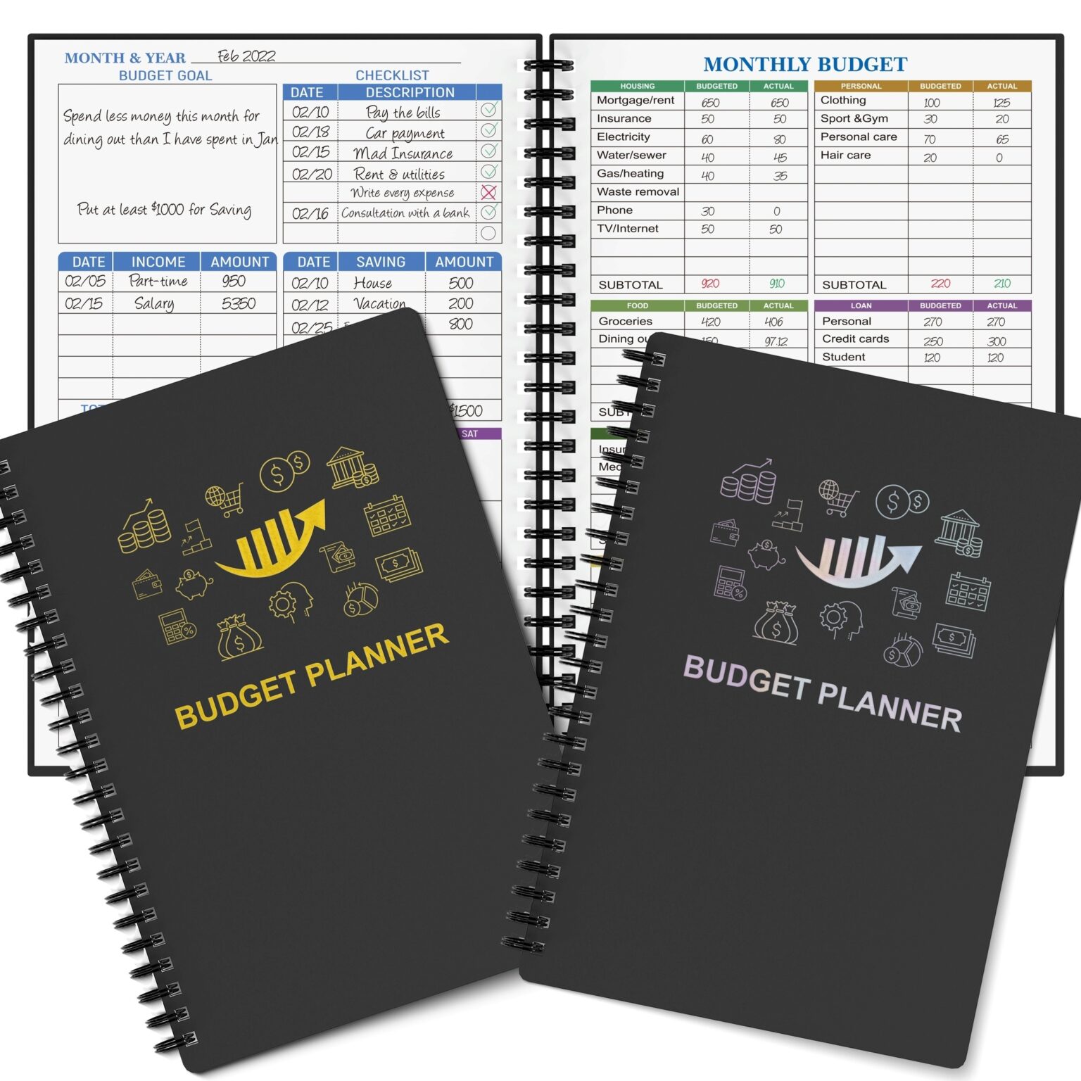 Undated A5 Budget Planner Monthly Finance Organizer Expense Tracker ...