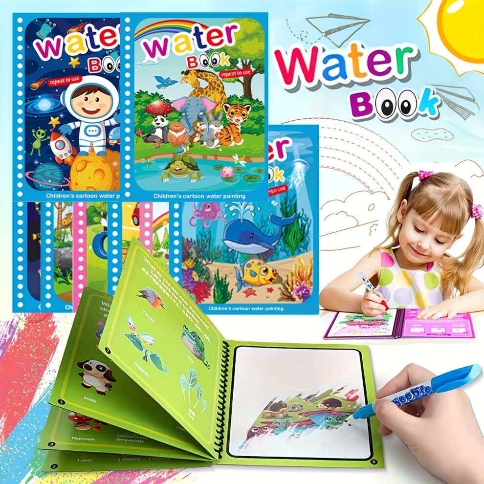 Montessori Reusable Water Coloring Book Messfree Educational Art Toy ...