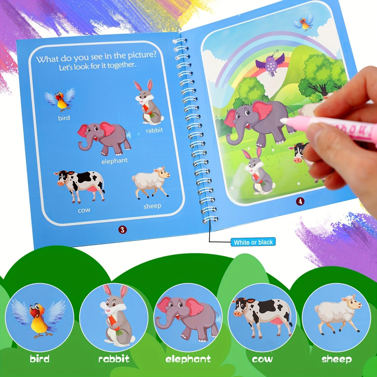 Montessori Reusable Water Coloring Book Messfree Educational Art Toy ...