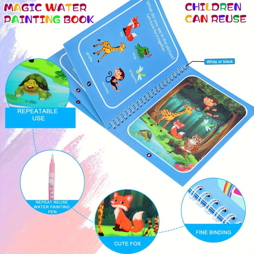 Montessori Reusable Water Coloring Book Messfree Educational Art Toy ...