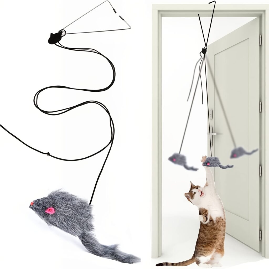 Interactive Black Mouse Door Teaser Cat Exercise Play Toy - Free ...