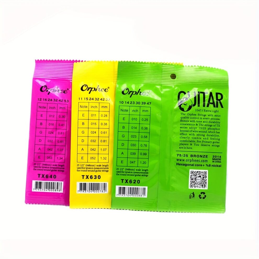 Orphee Tx Series Coated Folk Guitar Strings Bright Sound Nano ...