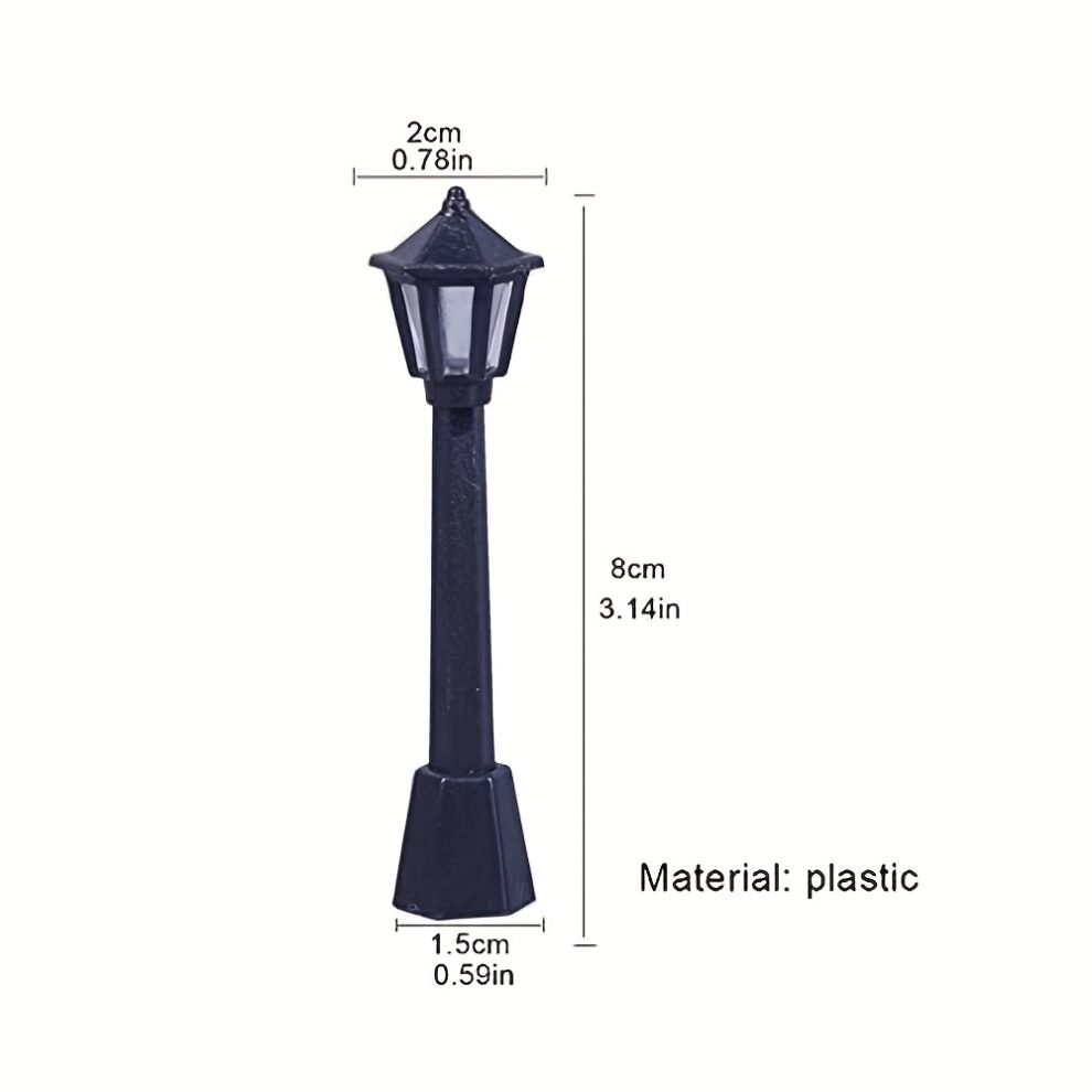 10pcs Miniature Railway Street Lamp Dollhouse Fairy Garden Pathway ...