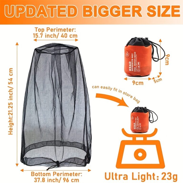 Extralarge Mosquito Head Net Ultra Fine Mesh Bug Shield - Free Shipping ...