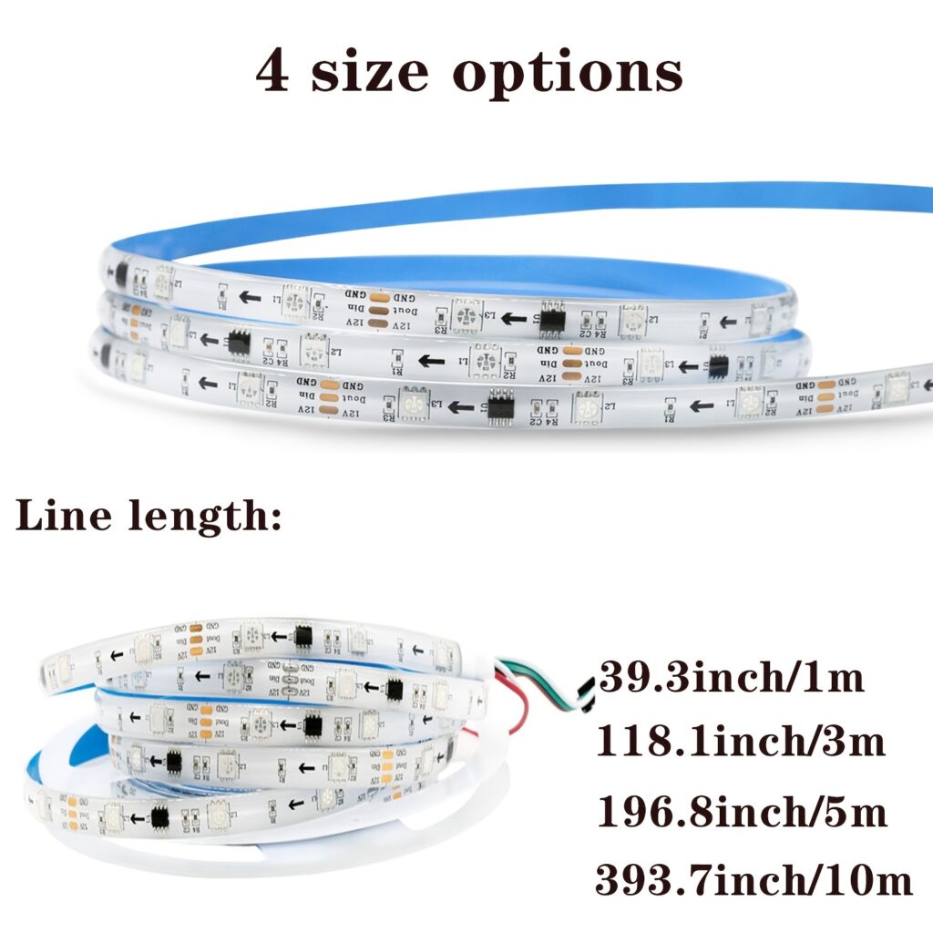 Rgb 5050 Led Strip Lights Music Sync Remote Control Vibrant Colors ...