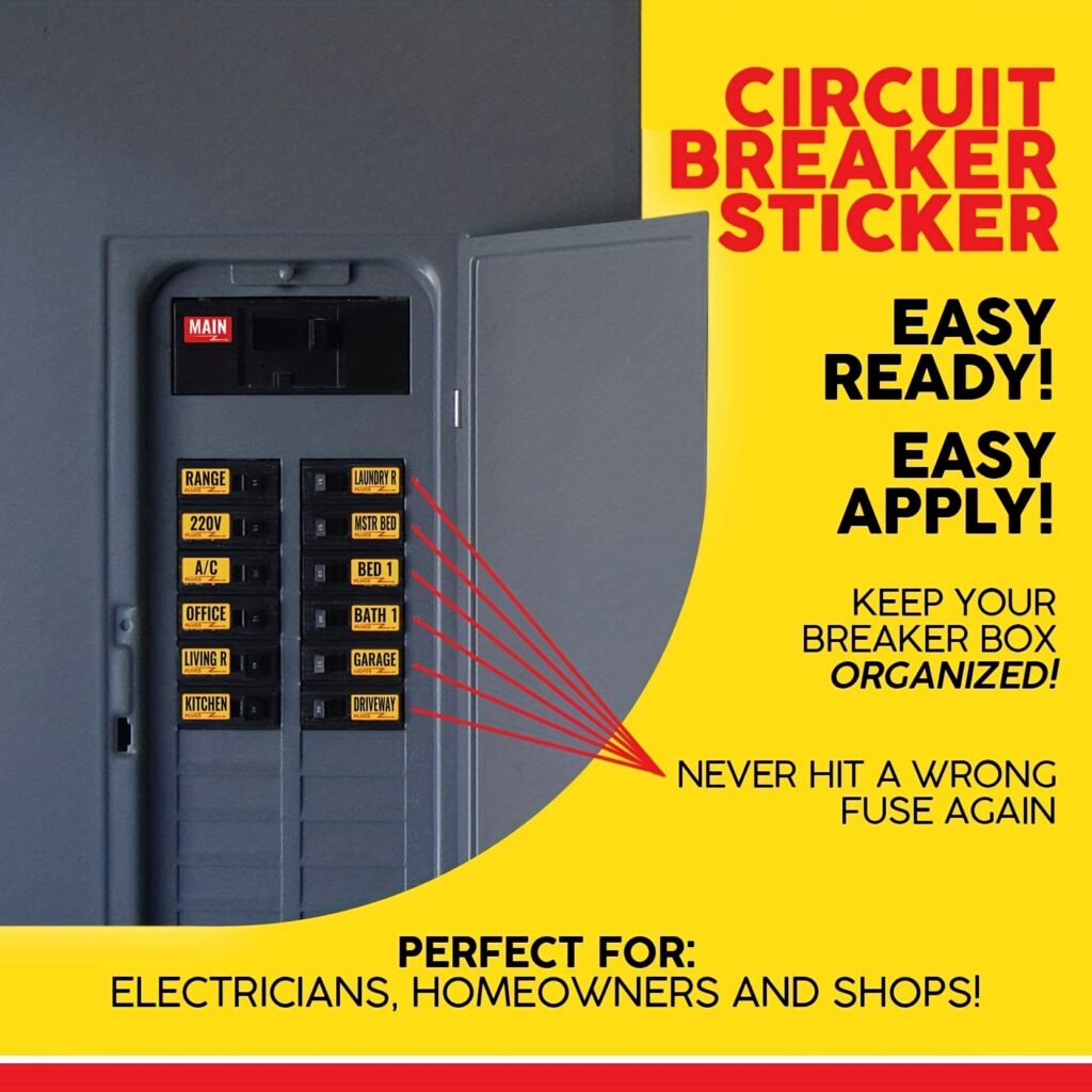 129 Weatherproof Circuit Breaker Stickers Durable Easyapply Safety ...