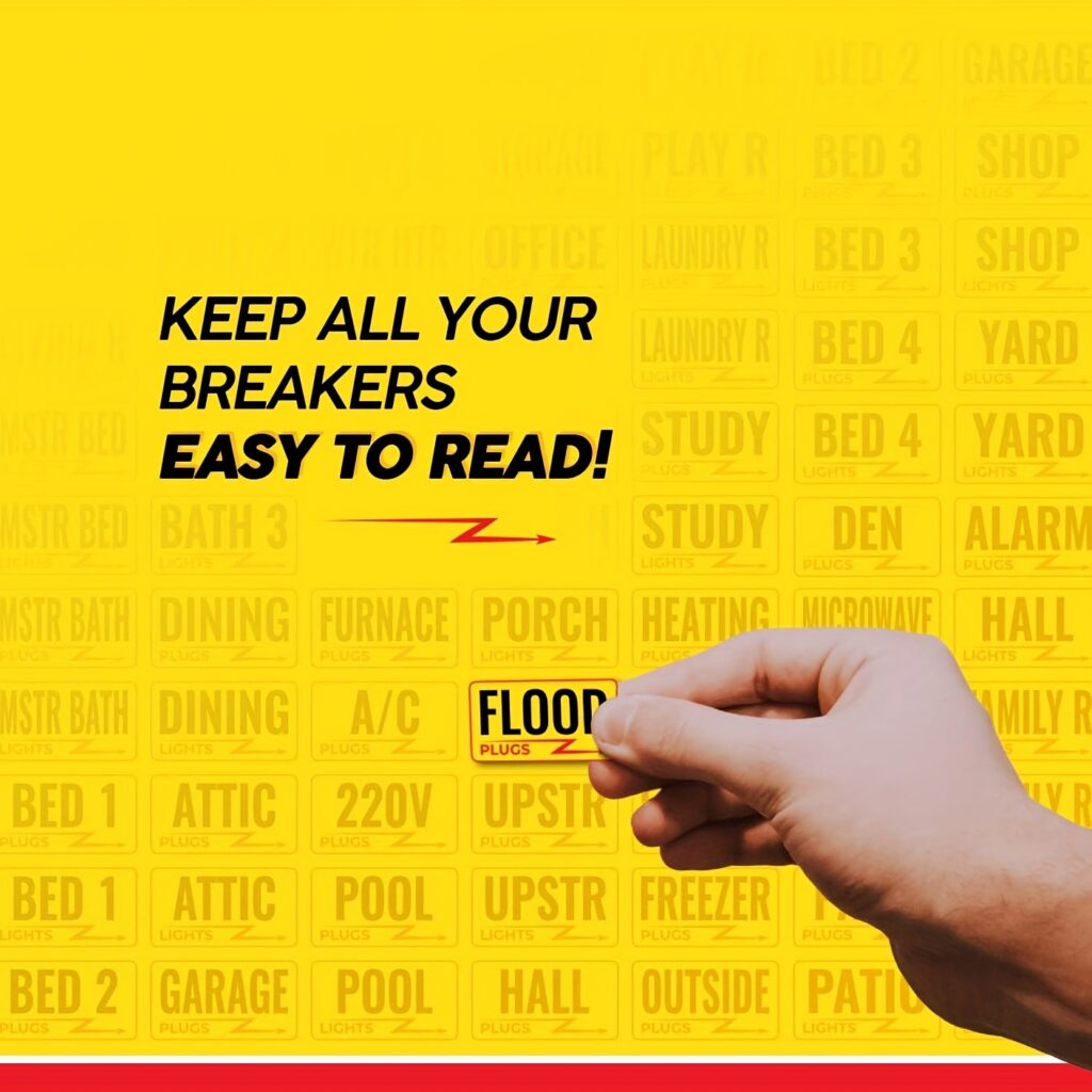 129 Weatherproof Circuit Breaker Stickers Durable Easyapply Safety ...