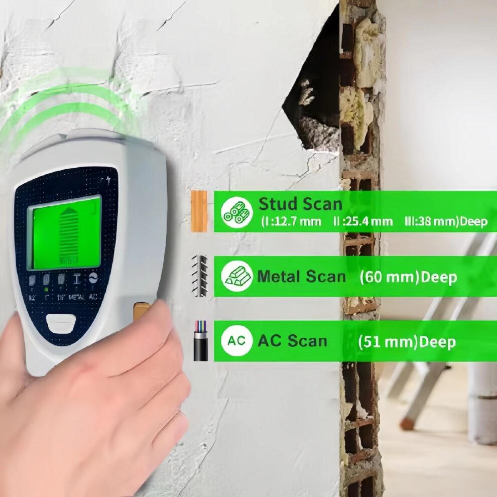 5in1 Hd Stud Finder Wall Scanner Intelligent Chip Lcd Display - Free ...