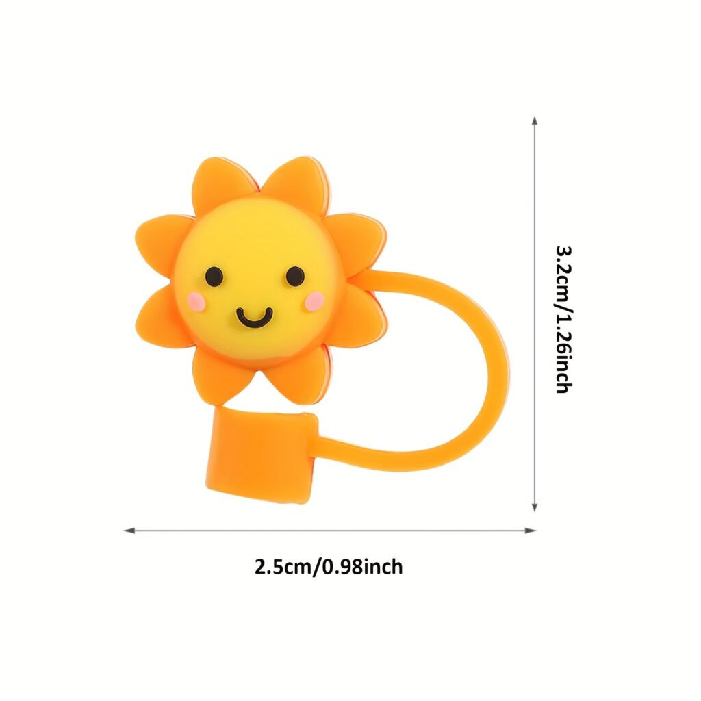 6pack Reusable Cartoon Straw Covers Cute Portable Hygienic And Fun ...