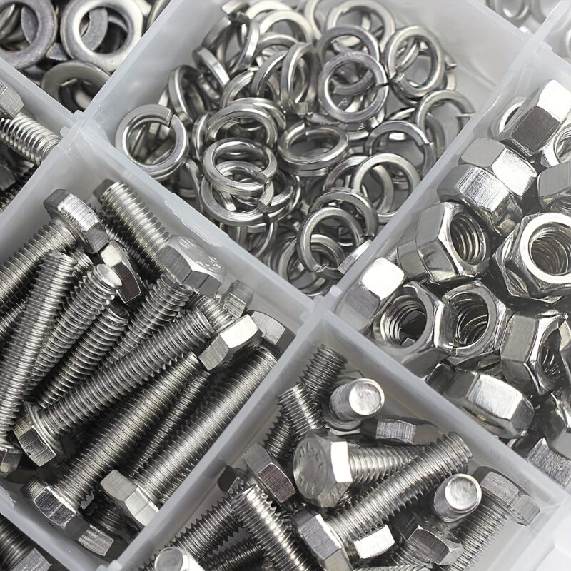 480pcs Stainless Steel Hex Head Bolts Nuts Washers Assortment Kit ...
