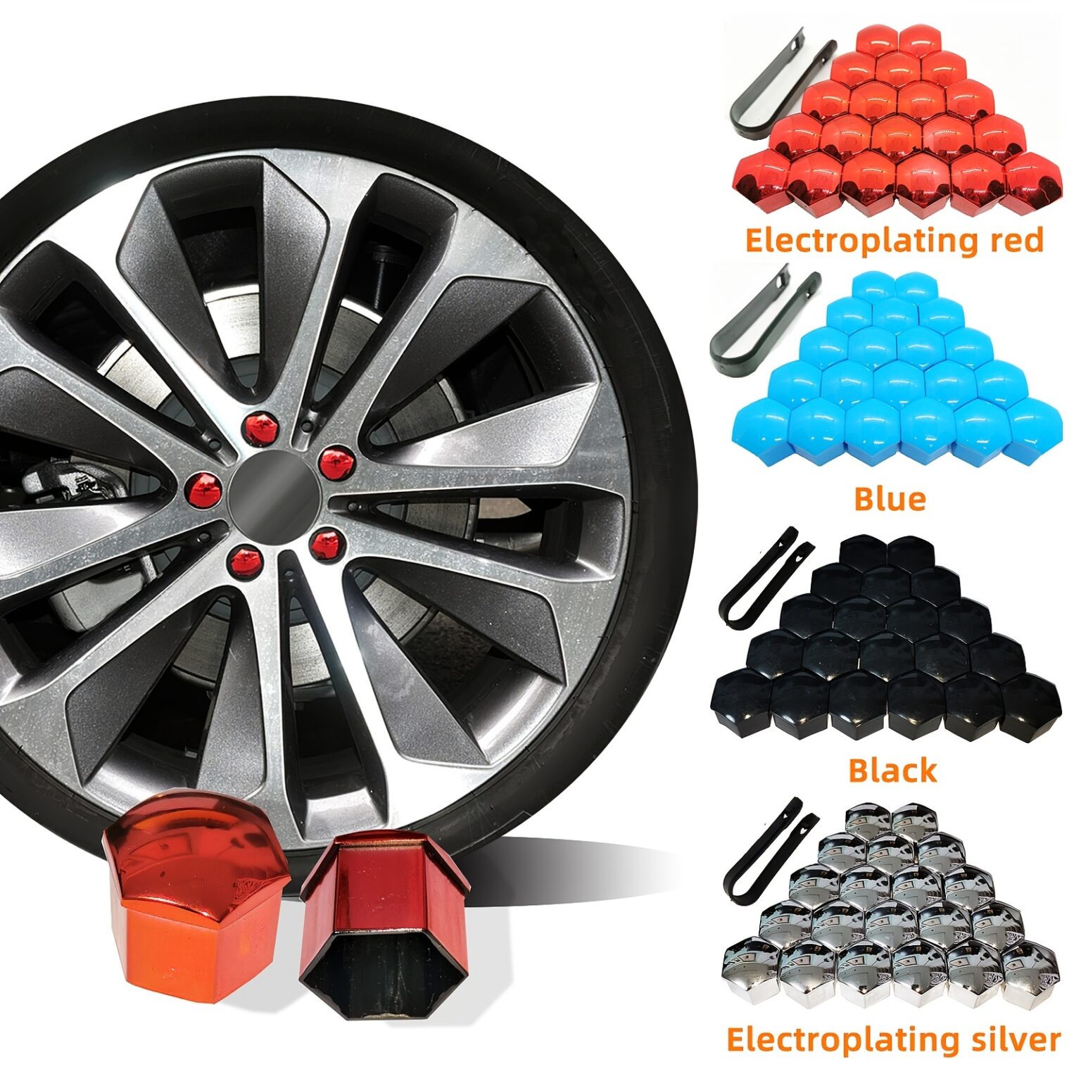 Antirust Car Wheel Nut Caps Multicolor Hub Screw Covers - Free Shipping ...