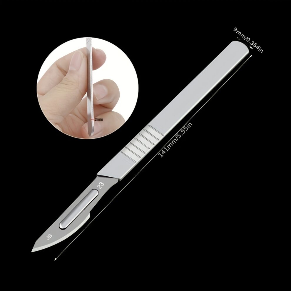 Precision Carbon Steel Scalpel Set 1 Handle 10 Spear Point Blades ...
