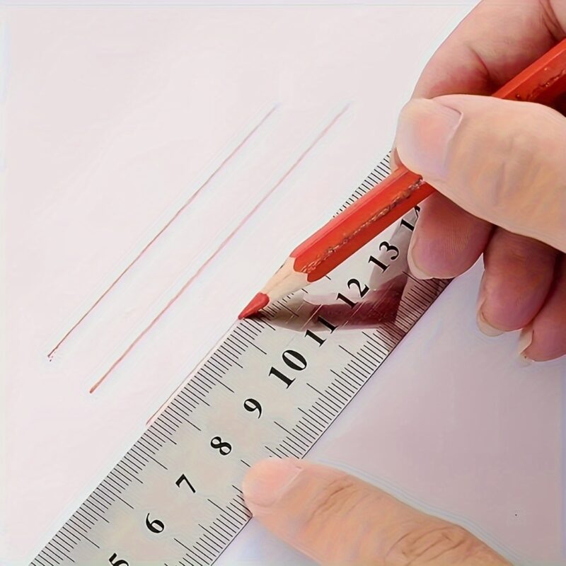 Doublesided Stainless Steel Ruler Precision Measuring Tool For School ...
