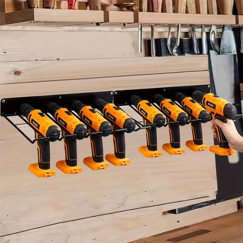 Heavy Duty Wall Mount Power Tool Organizer 4 Slot Drill Holder - Free ...