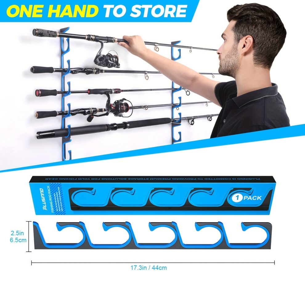 1pack H5 Wallceiling Mounted Horizontal Fishing Rod Holder Rack - Free ...