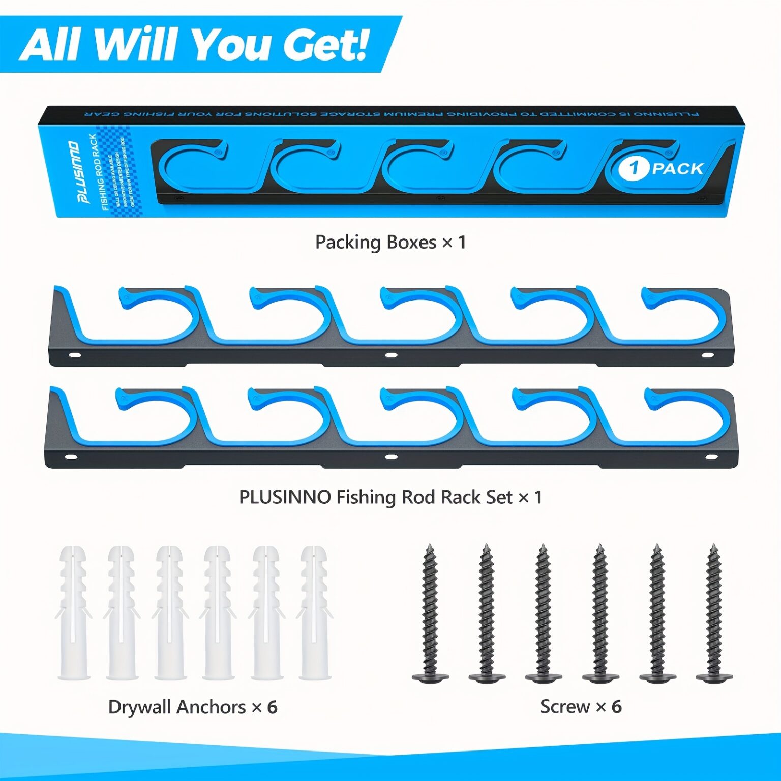 1pack H5 Wallceiling Mounted Horizontal Fishing Rod Holder Rack - Free ...