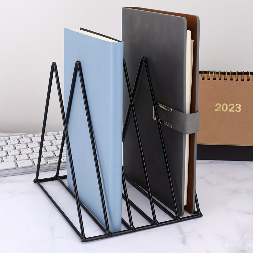 Triangular Fivegrid Iron Desktop Bookshelf File Organizer Rack - Free ...