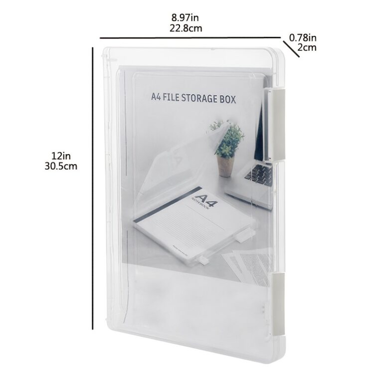 A4 Clear File Organizer Durable Stackable Plastic Box For Office ...