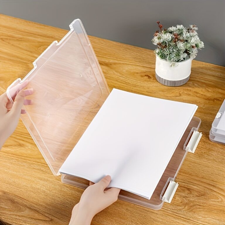 A4 Clear File Organizer Durable Stackable Plastic Box For Office ...