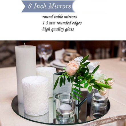 Acrylic Round Mirror Trays Wedding Baby Shower Birthday Centerpieces ...