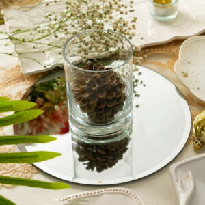 Acrylic Round Mirror Trays Wedding Baby Shower Birthday Centerpieces ...