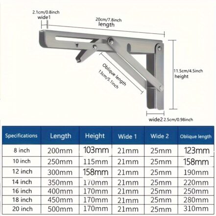 Heavy Duty Folding Stainless Steel Shelf Brackets Spacesaving ...