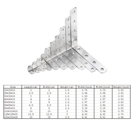 Heavyduty Stainless Steel L Bracket Rustresistant Shelf Diy Support ...