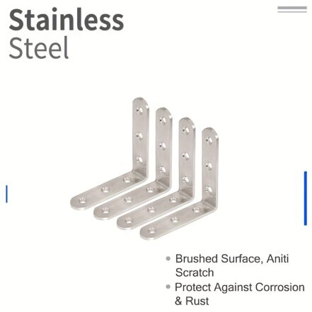 Heavyduty Stainless Steel L Bracket Rustresistant Shelf Diy Support ...