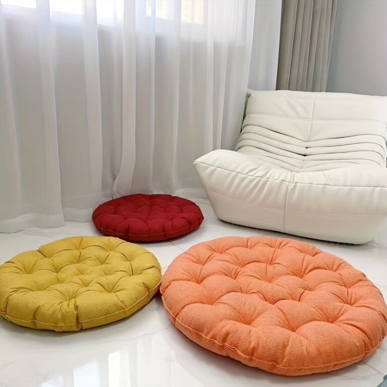 Japanese Linen Round Futon Thick Breathable Meditation Cushion With ...