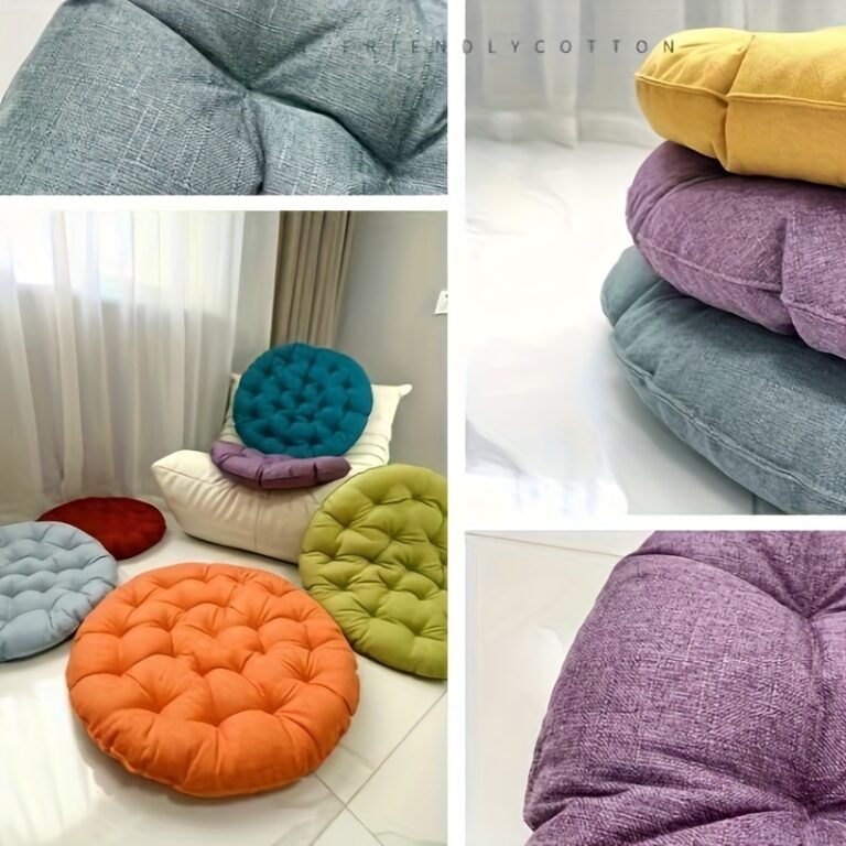 Japanese Linen Round Futon Thick Breathable Meditation Cushion With ...