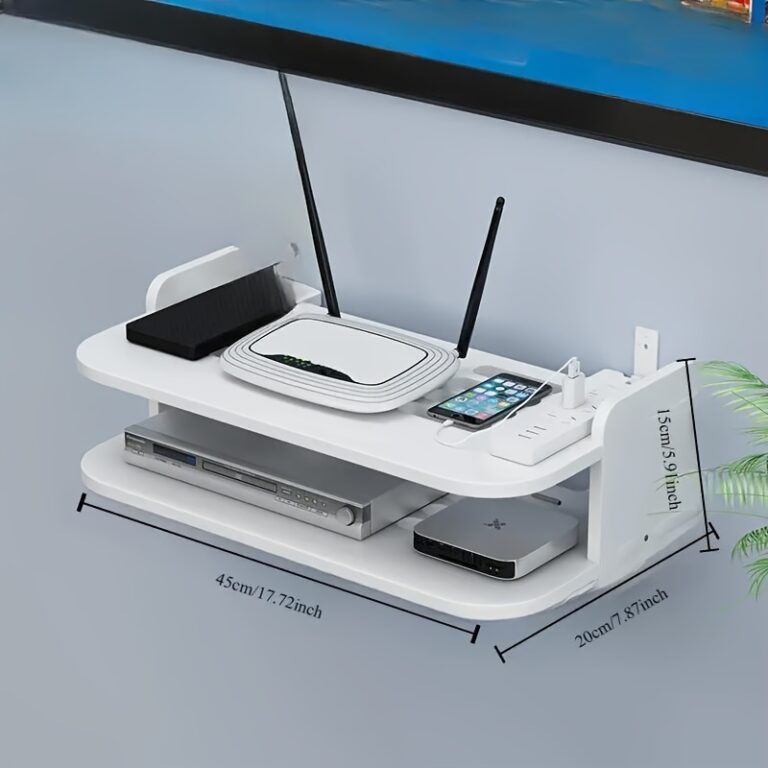 Wooden Nodrill Wall Shelf Router Tv Box Storage Organizer - Free ...