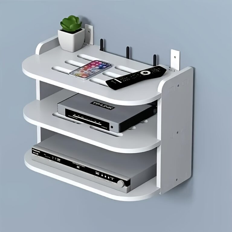 Wooden Nodrill Wall Shelf Router Tv Box Storage Organizer - Free ...