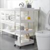 Slim Rolling Bathroom Storage Cart Mobile Shelves For Tight Spaces ...